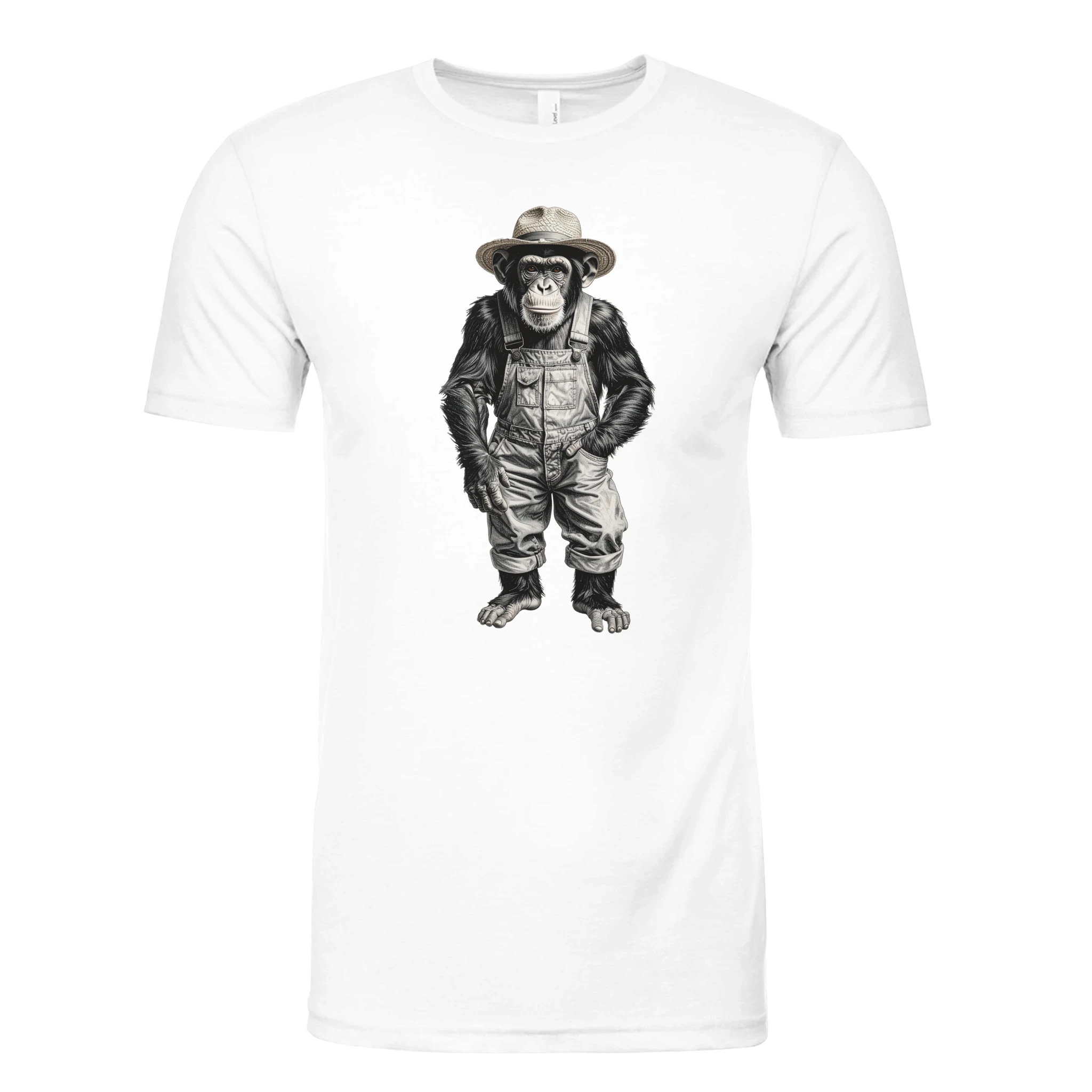 Chimpanzee Wearing Overalls T-Shirt | AitchEye
